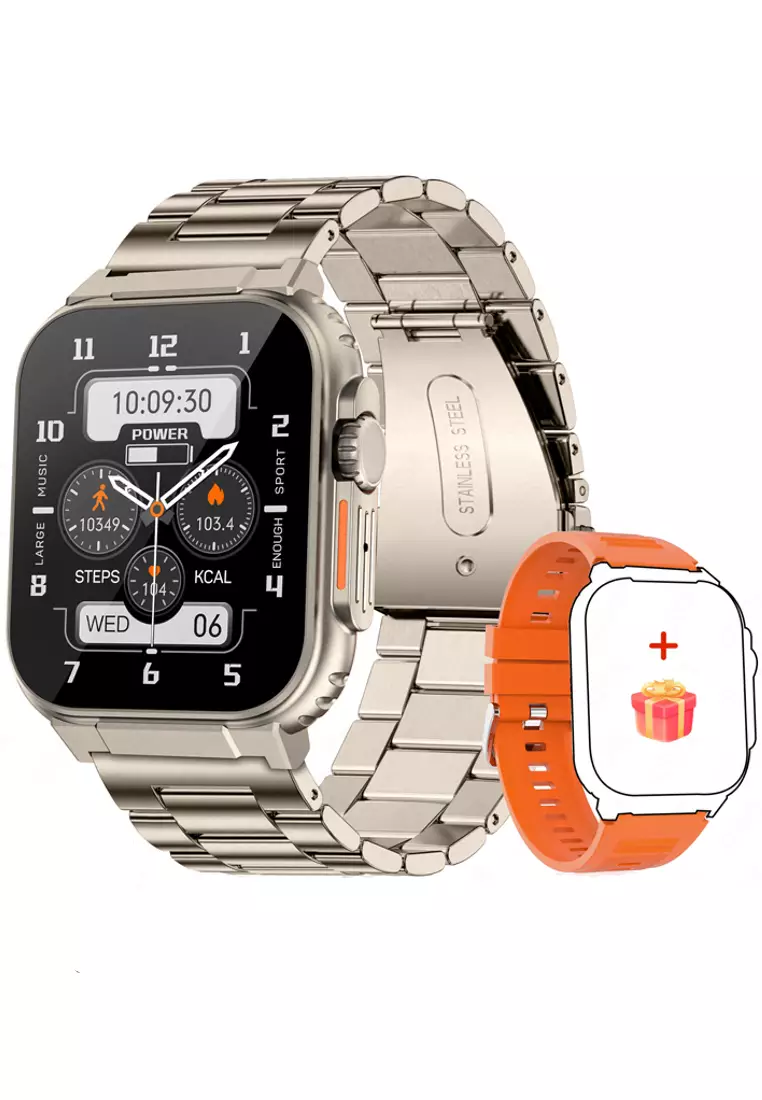 Buy EGLANTINE Unisex Smart Watch - Bluetooth Call - 1.96 Inch AMOLED HD ...
