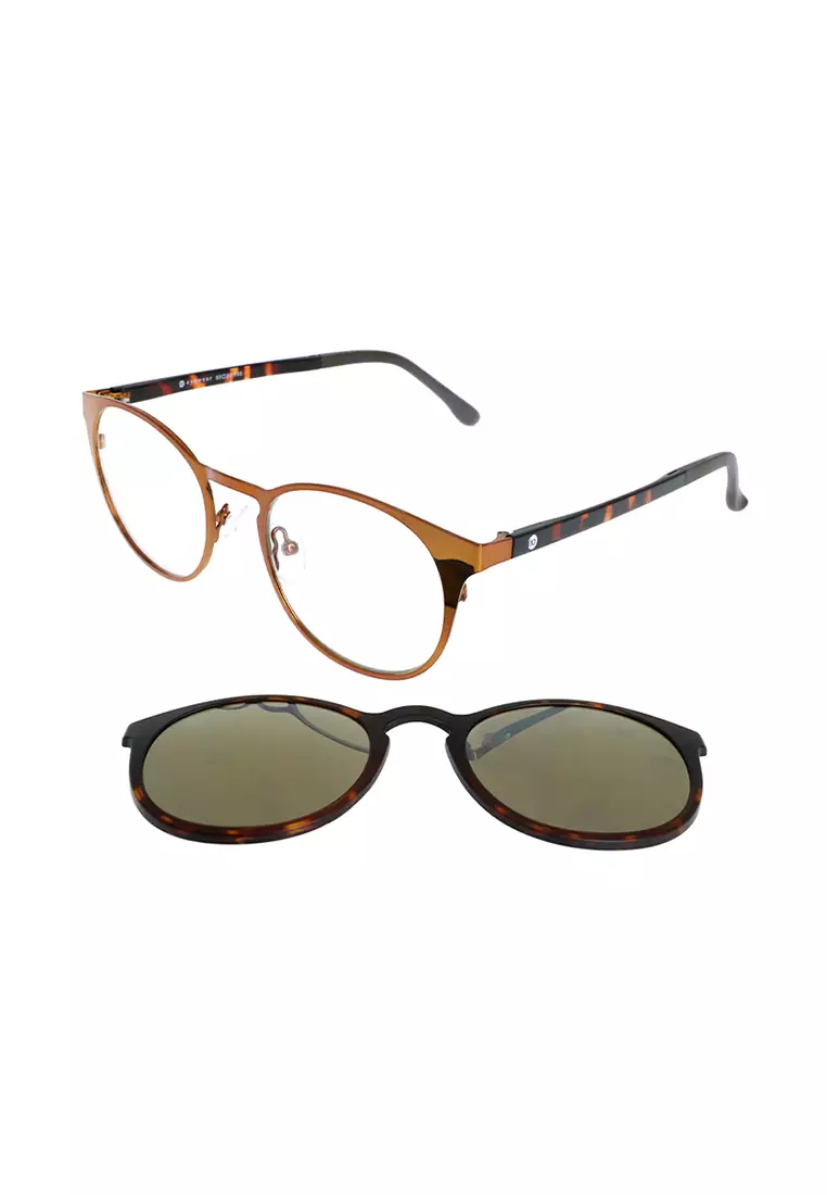 Buy EO EXECUTIVE OPTICAL Broadway With Clip On S.Brown EO Eyewear With ...
