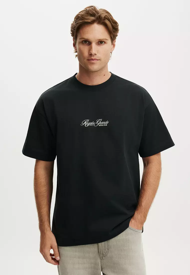 Buy Cotton On Box Fit Text T-Shirt 2026 Online | ZALORA