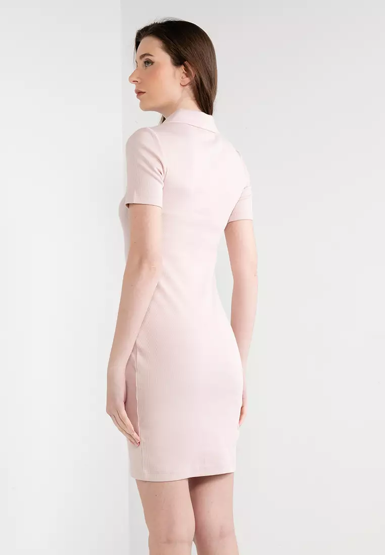 Buy Calvin Klein Polo Collar Ribbed Dress - Calvin Klein Jeans 2025 ...