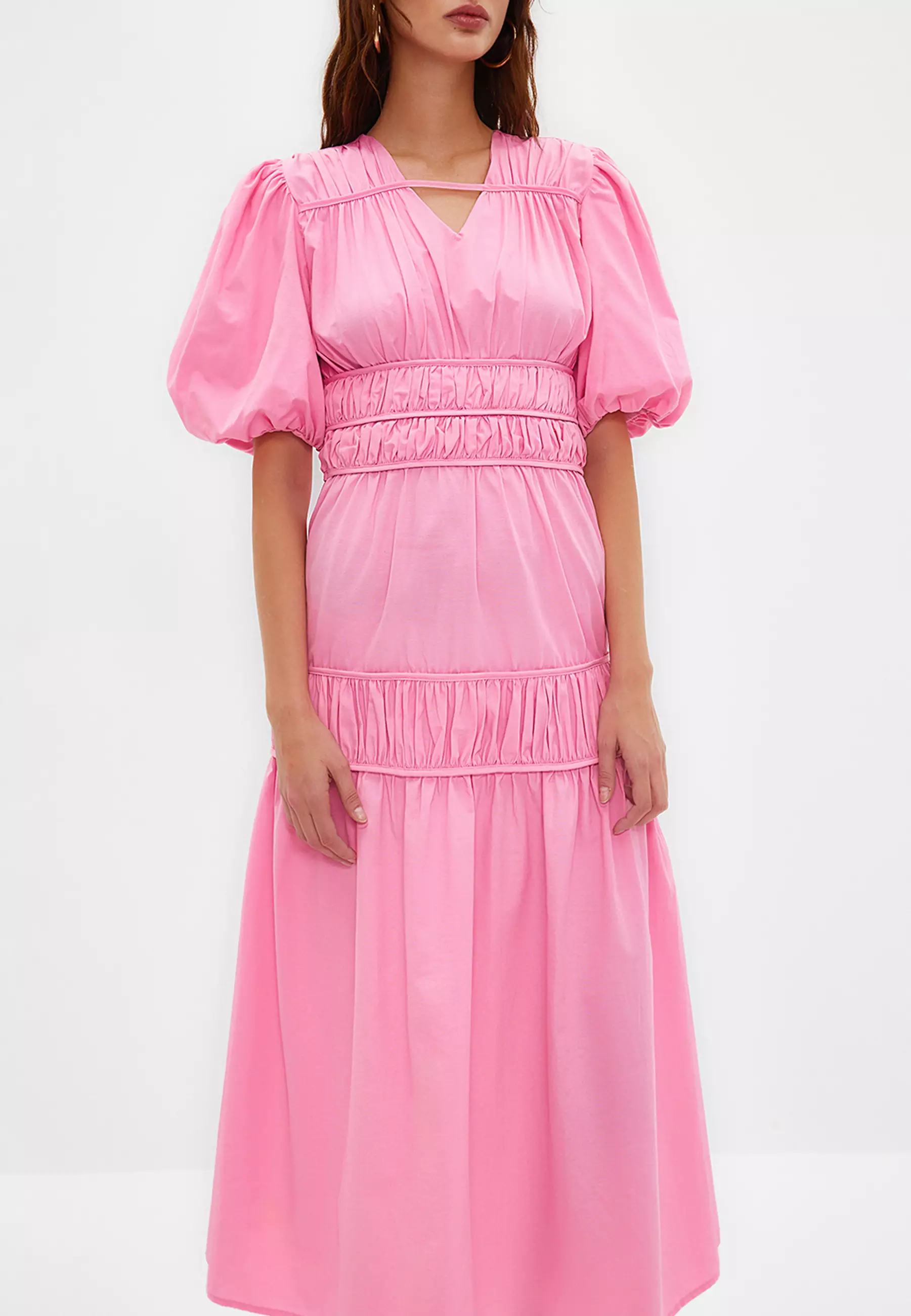 Buy Trendyol Modest Puff Sleeves Dress Online | ZALORA Malaysia