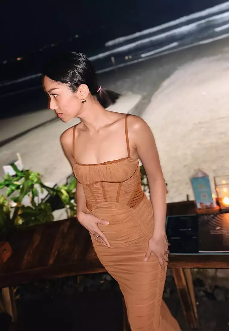 Jual BAYSIC BAYSIC Corset Drape Bodycon Dress Original 2023 | ZALORA Indonesia