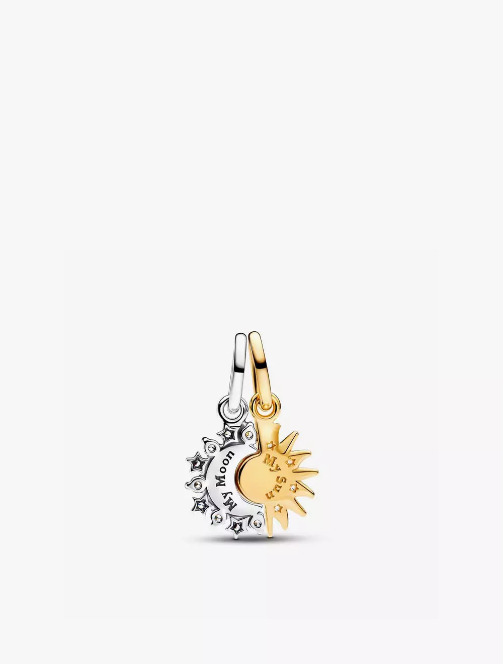 Jual PANDORA Sun and moon sterling silver splittable dangle with clear ...
