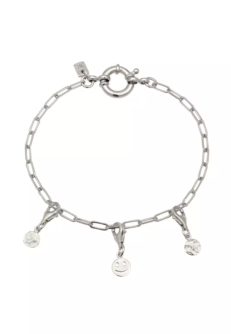 Buy Kuzzoi Men's Silver Smiling Charm Bracelet 2026 Online | ZALORA