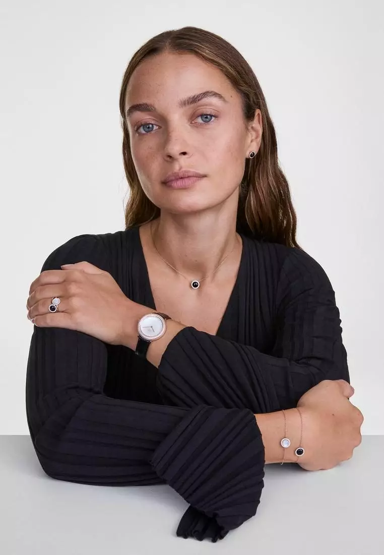 Buy Daniel Wellington Crystalline Bezel Black Croc Rose Gold - Women ...