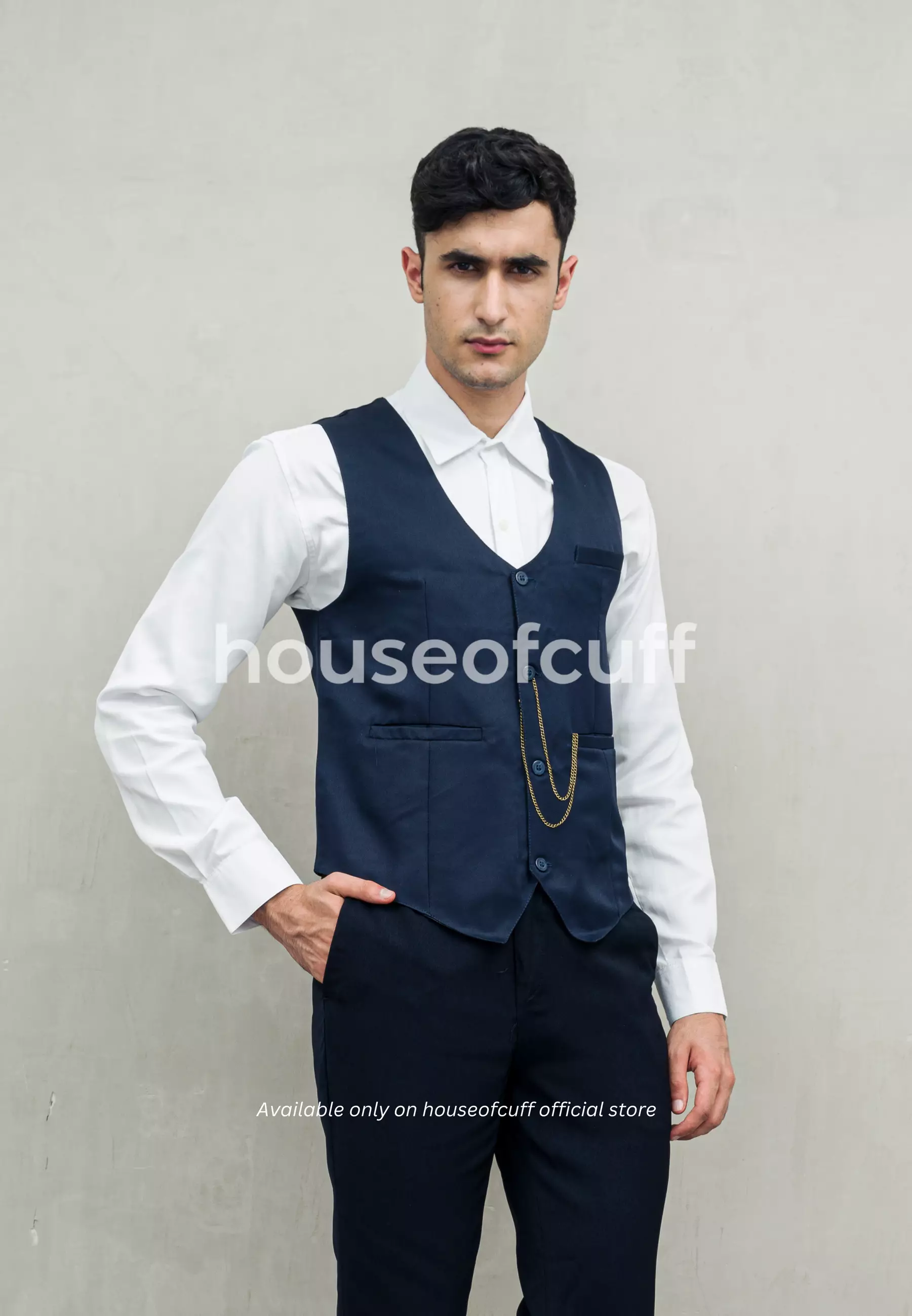 Jual House of Cuff Houseofcuff Vest / Rompi Formal Biru Navy waistcoat ...