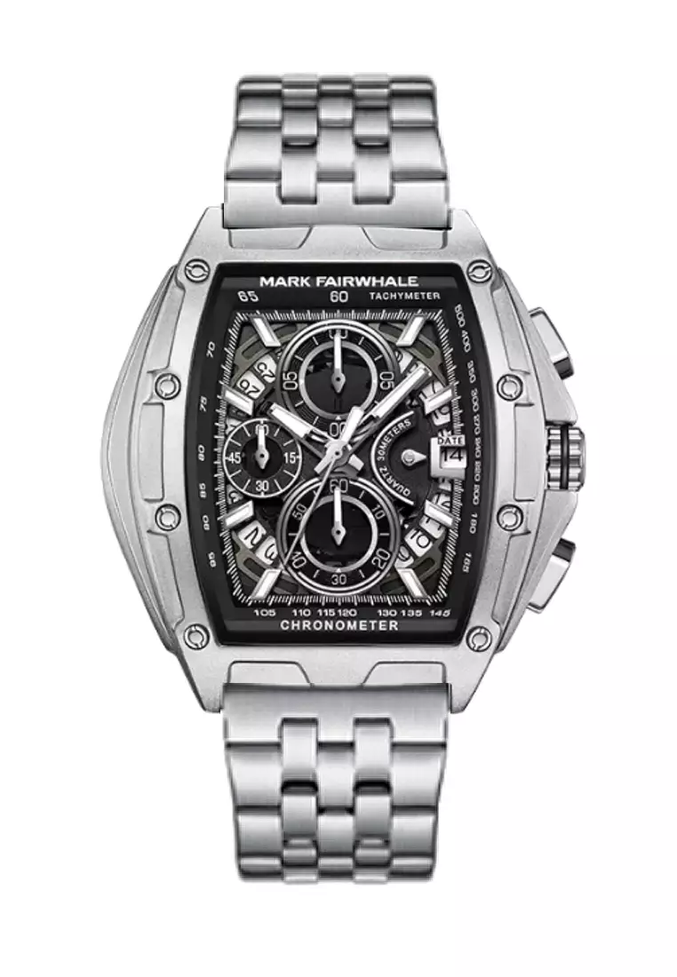 Mark Fairwhale Unisex Barrel Shape Alloy Chronograph Quartz Watch, 47mm ...