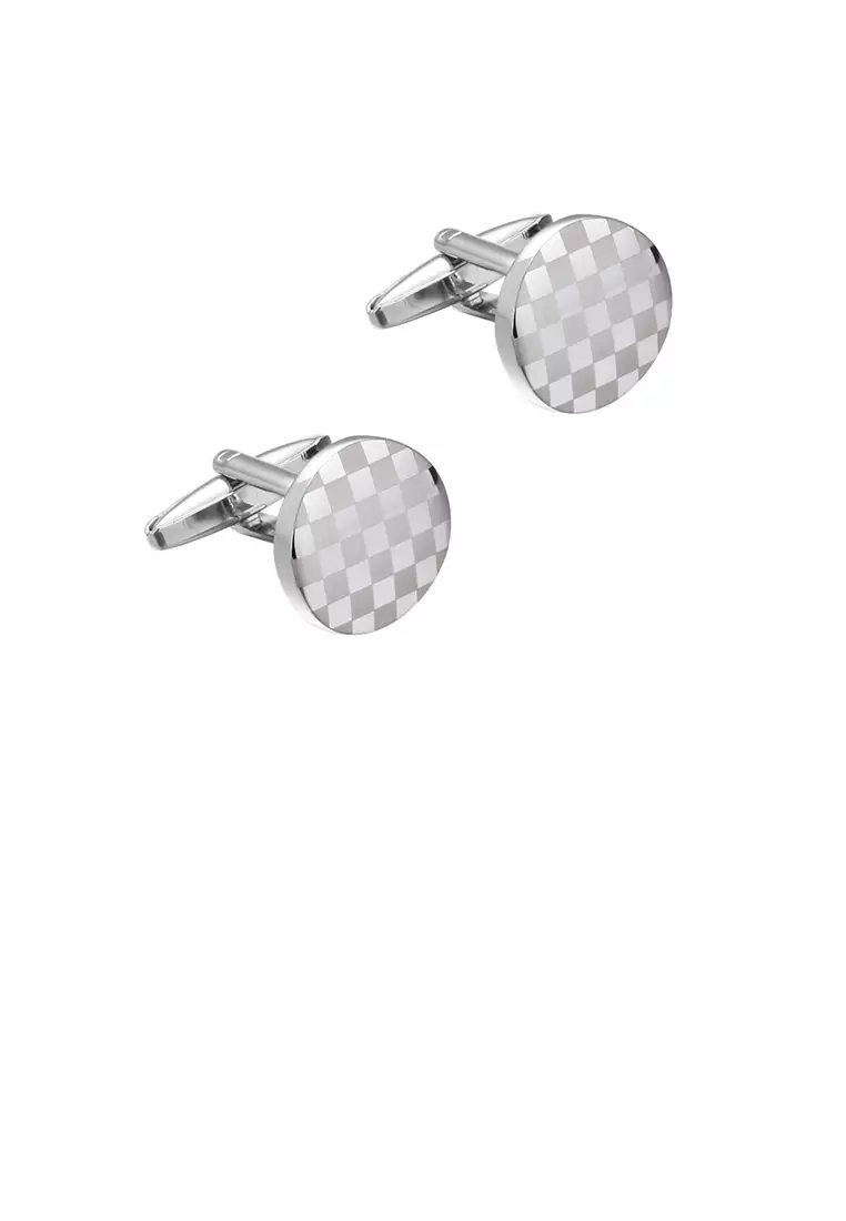 Mooclife Simple and Fashion Checkerboard Pattern Geometric Round Cufflinks 2025 | Buy Mooclife ...