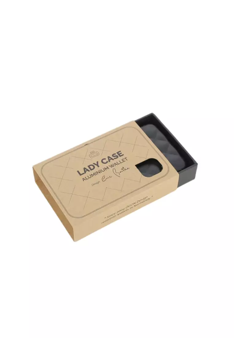 Buy OGON Design Quilted Button Aluminium Wallet-1000003-Black Online ...