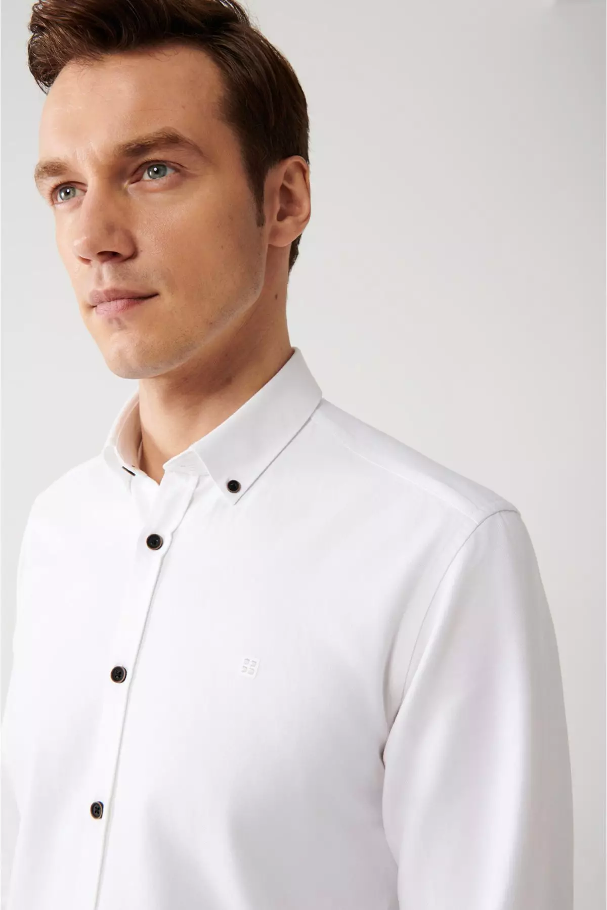 Buy Avva Men's White 100% Cotton Buttoned Collar Shirt A32Y2120 Online ...