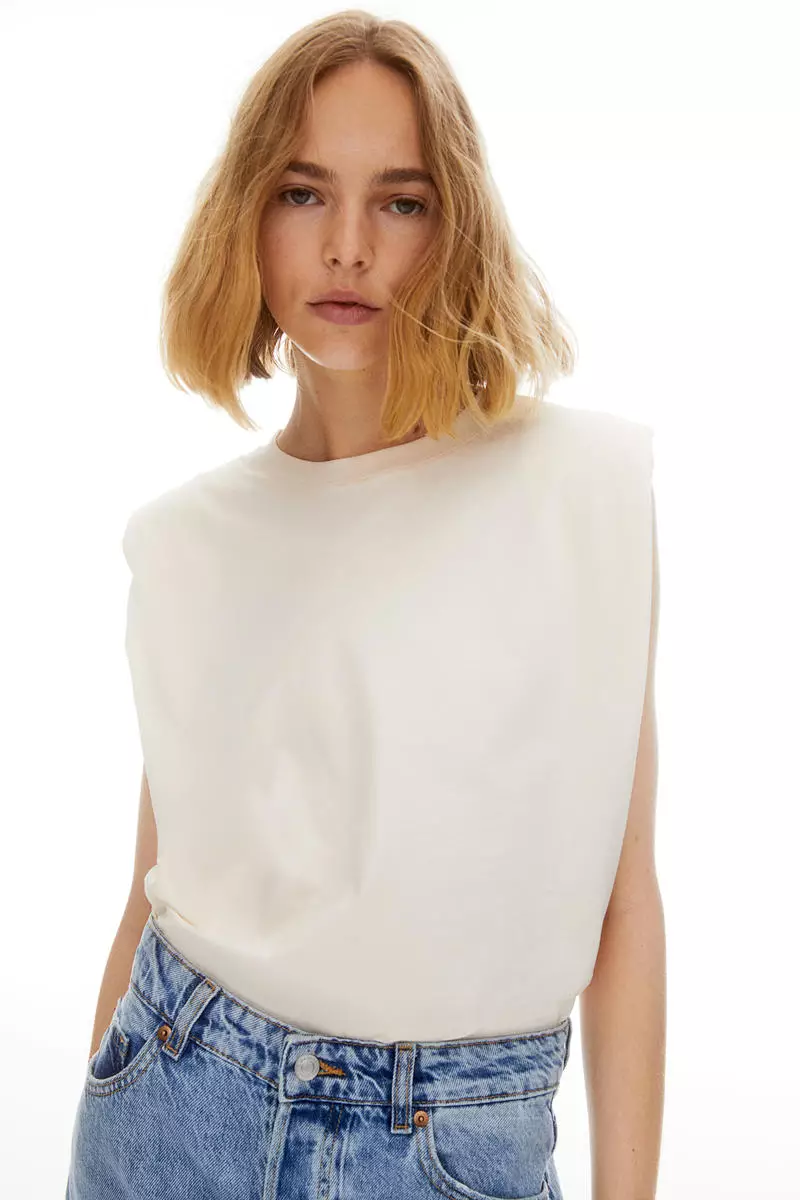 Buy H&M Oversized shoulder-pad top Online | ZALORA Malaysia