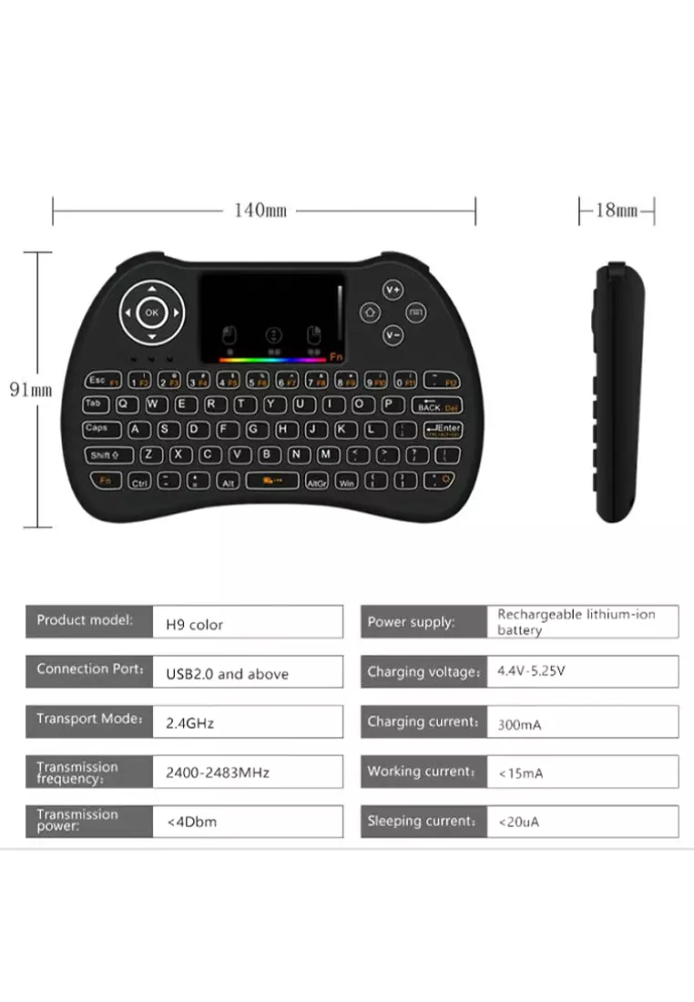 Buy Latest Gadget H9 2.4G Wireless Keyboard With Track Pad 2024 Online ...