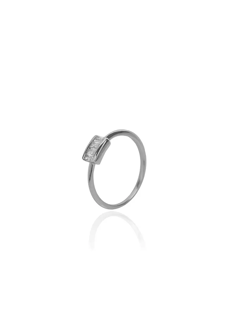 Buy Foundry Sterling Silver Square Bar Ring 2025 Online | ZALORA ...