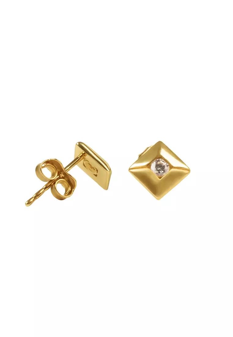 Buy Foundry 14k Diamond Shape Studs Gold 2025 Online | ZALORA Philippines