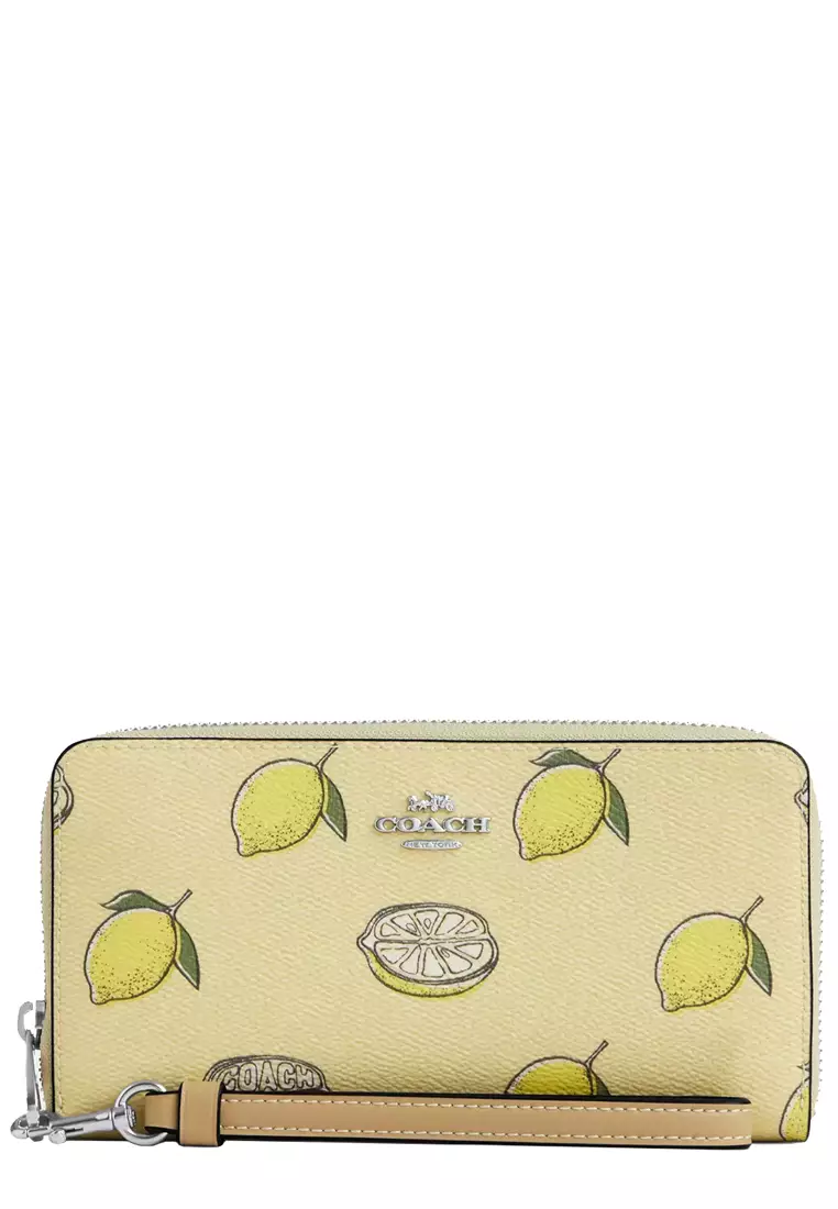 Buy Coach Long Zip Around Wallet With Lemon Print in Garden Glade Multi ...