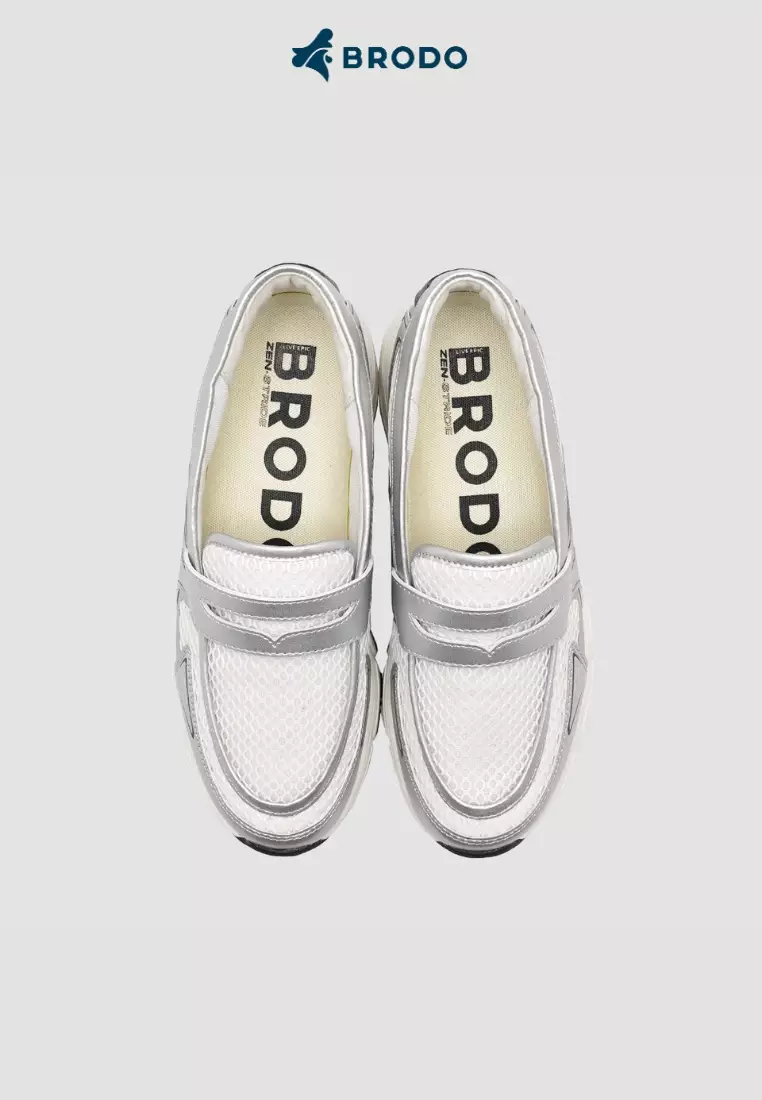Jual Brodo BRODO - Sneakers Ace Neptune Loafers Silver Grey OWS ...