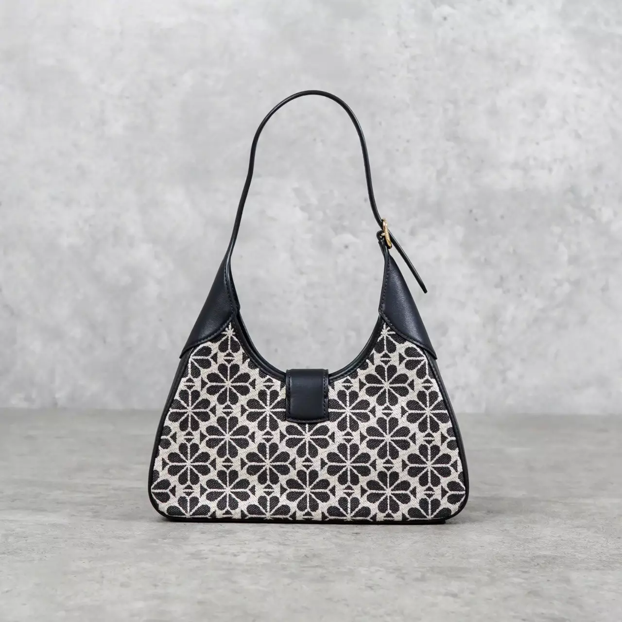 Jual Kate Spade Tas KATE SPADE JACQUARD FLORAL NOUVEAU BLACK FLAP HOBO ...