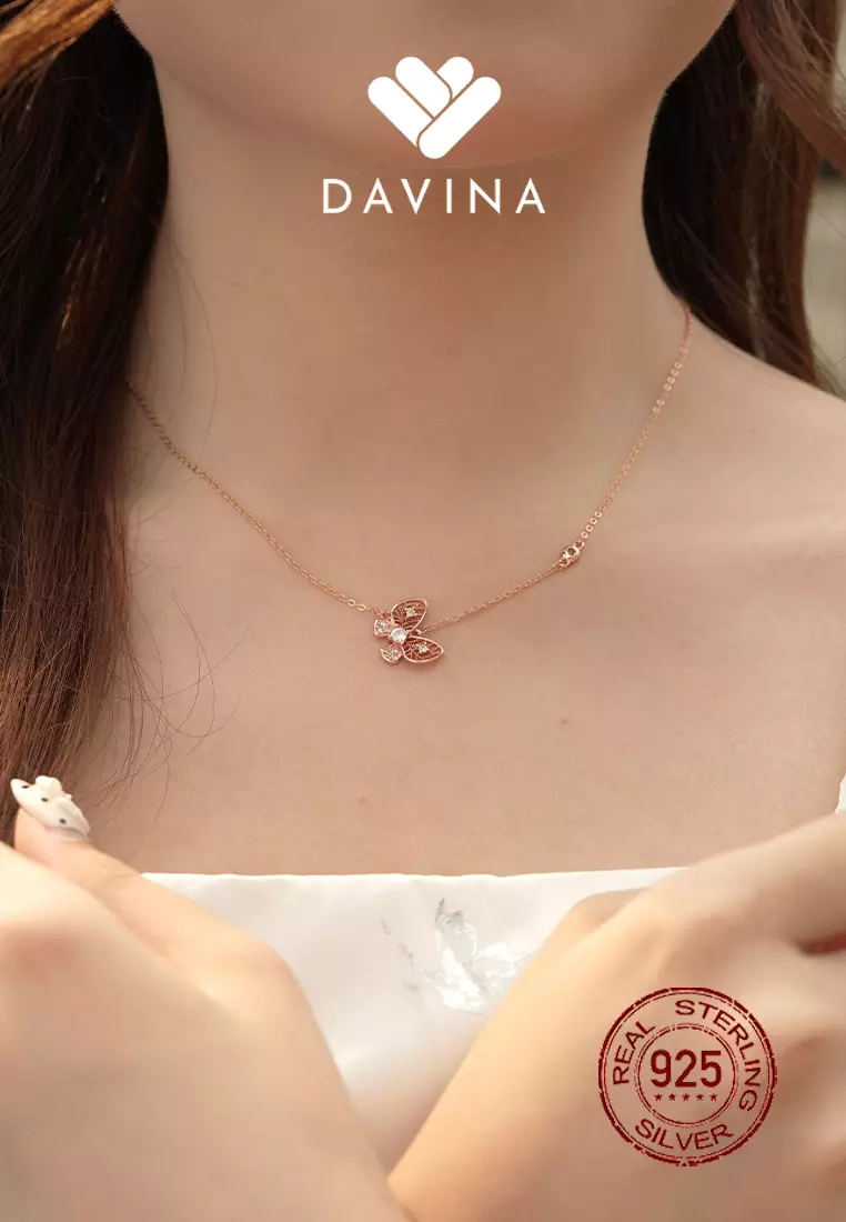 Jual DAVINA Jewelry DAVINA Ladies Mikayla Necklace Rose Gold Color Sterling Silver 925 - Kalung ...