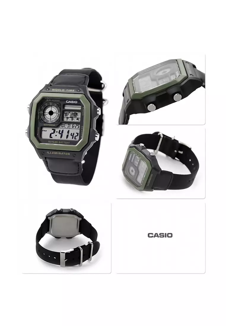 Jual CASIO Casio - Jam Tangan Pria - Black - Canvas Strap - AE-1200WHB-1BVDF Original 2025 ...