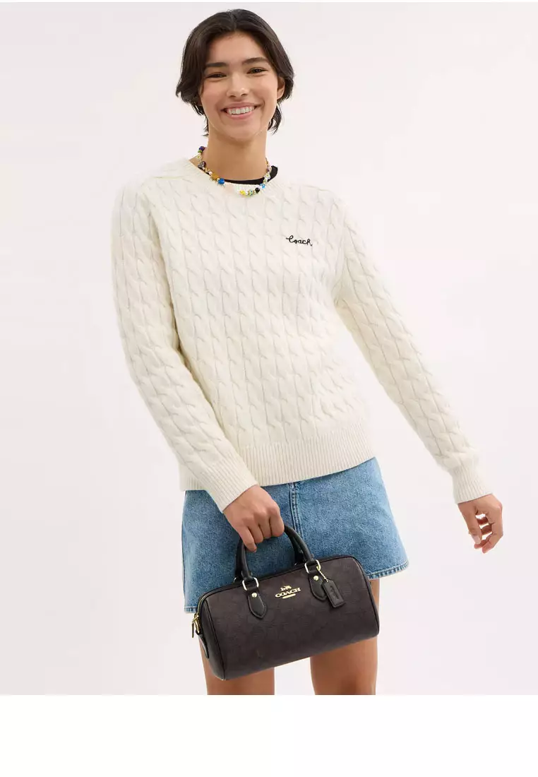 Buy Coach Rowan Long Satchel Bag In Signature Canvas 2025 Online | ZALORA