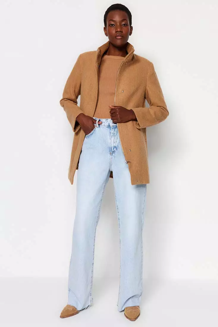 Buy Trendyol Back Slit Coat 2025 Online | ZALORA