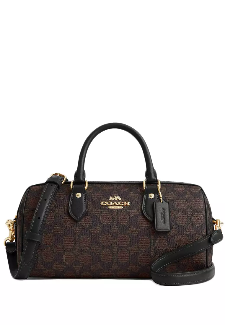 Buy Coach Rowan Long Satchel Bag In Signature Canvas - Walnut Black ...