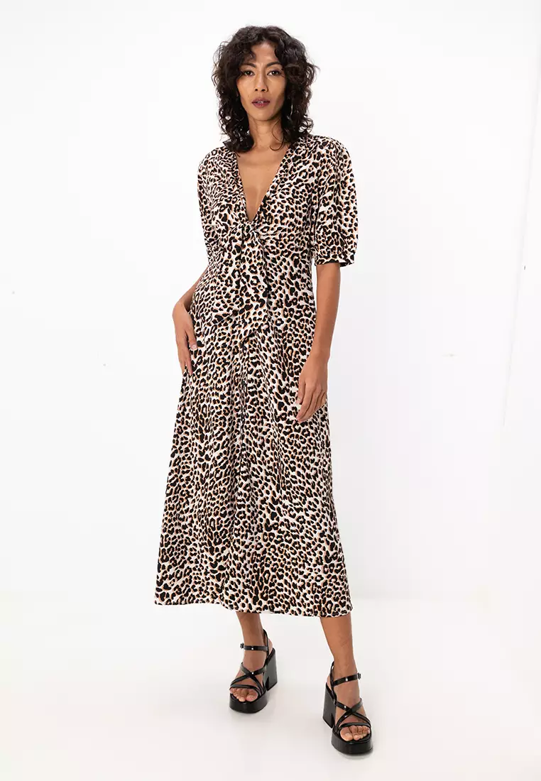 Buy ASOS Design Tie Front Button Through Midi Dress 2025 Online ...