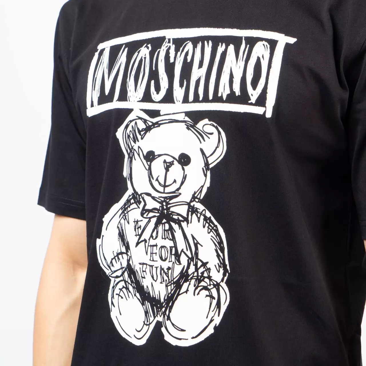 Jual Moschino Teddy Bear Sketch Drawing Print T-Shirt Black Original ...