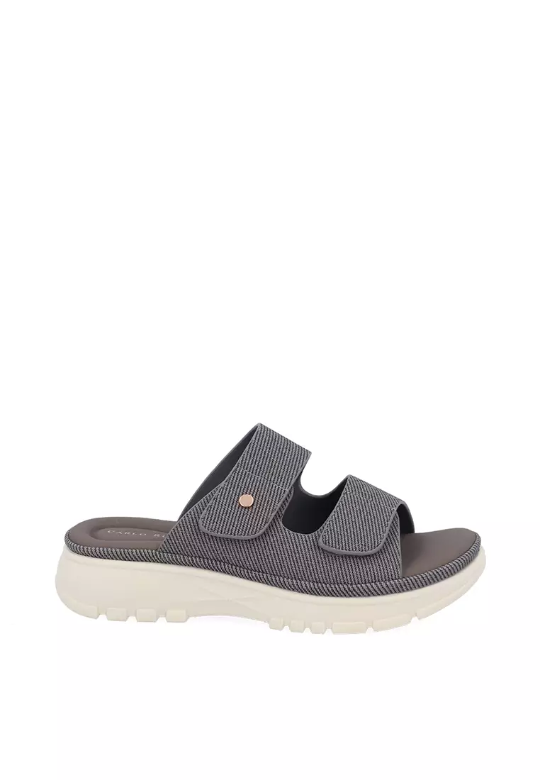 Buy Carlo Rino Dark Grey CR Lea CloudStep Sandals 2026 Online | ZALORA ...