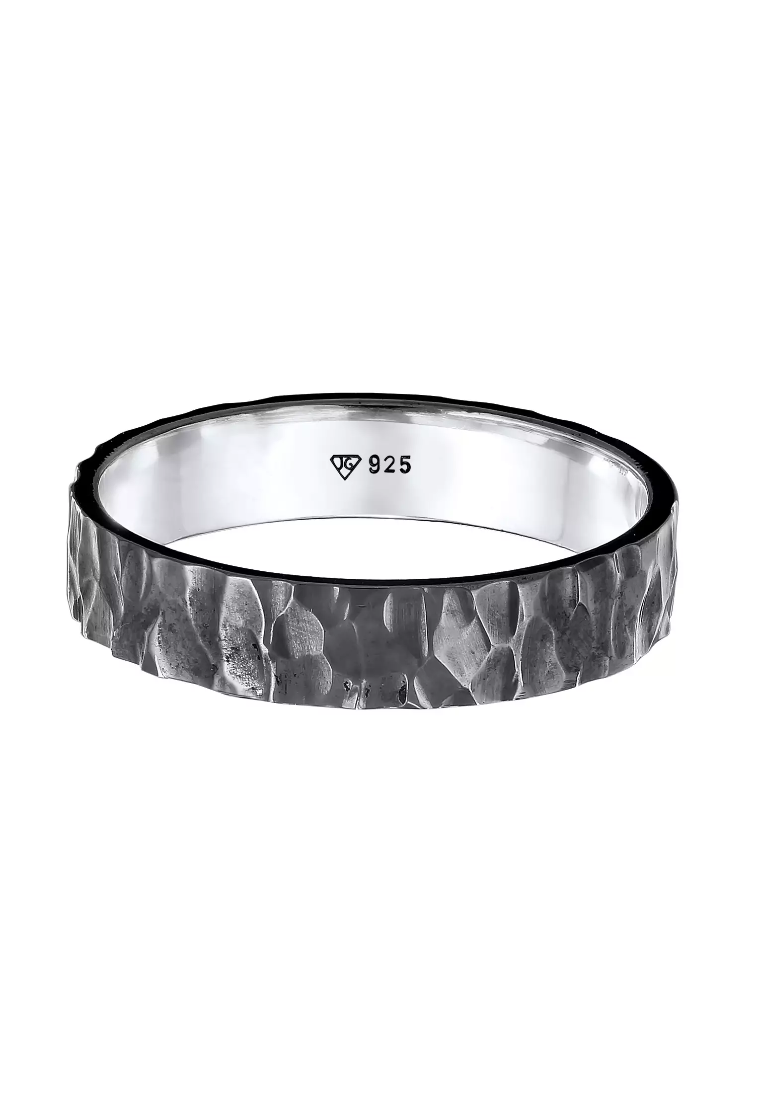 Buy Kuzzoi Men's Silver Hammered Band Ring – Oxidised 2026 Online | ZALORA