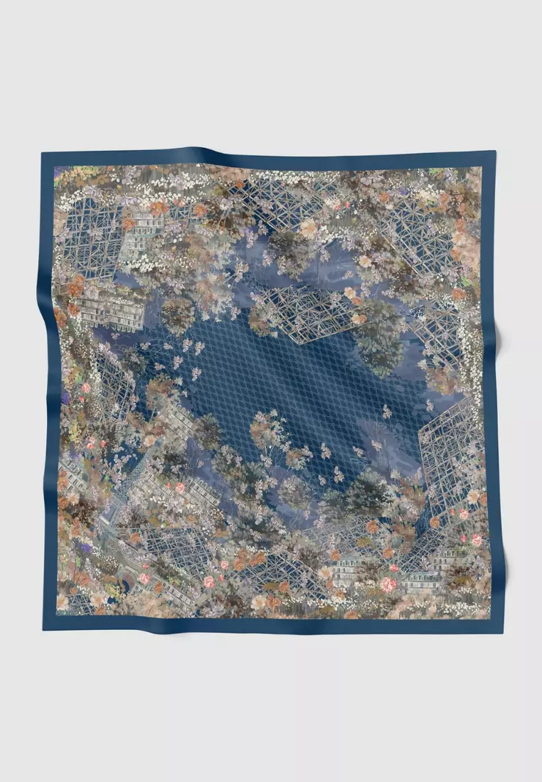 Buy Buttonscarves The Parisian 3.0 Voile Square - Bleu 2026 Online | ZALORA