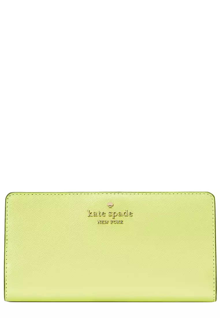 Kate Spade Madison Large Slim Wallet in Lime Slushy KI366 2025 | Buy ...