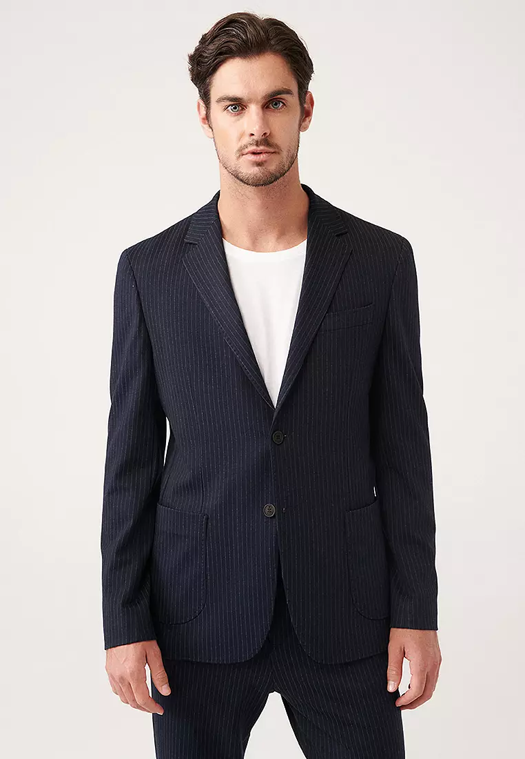 Buy Avva Double Slit Striped Jacket 2026 Online | ZALORA Philippines