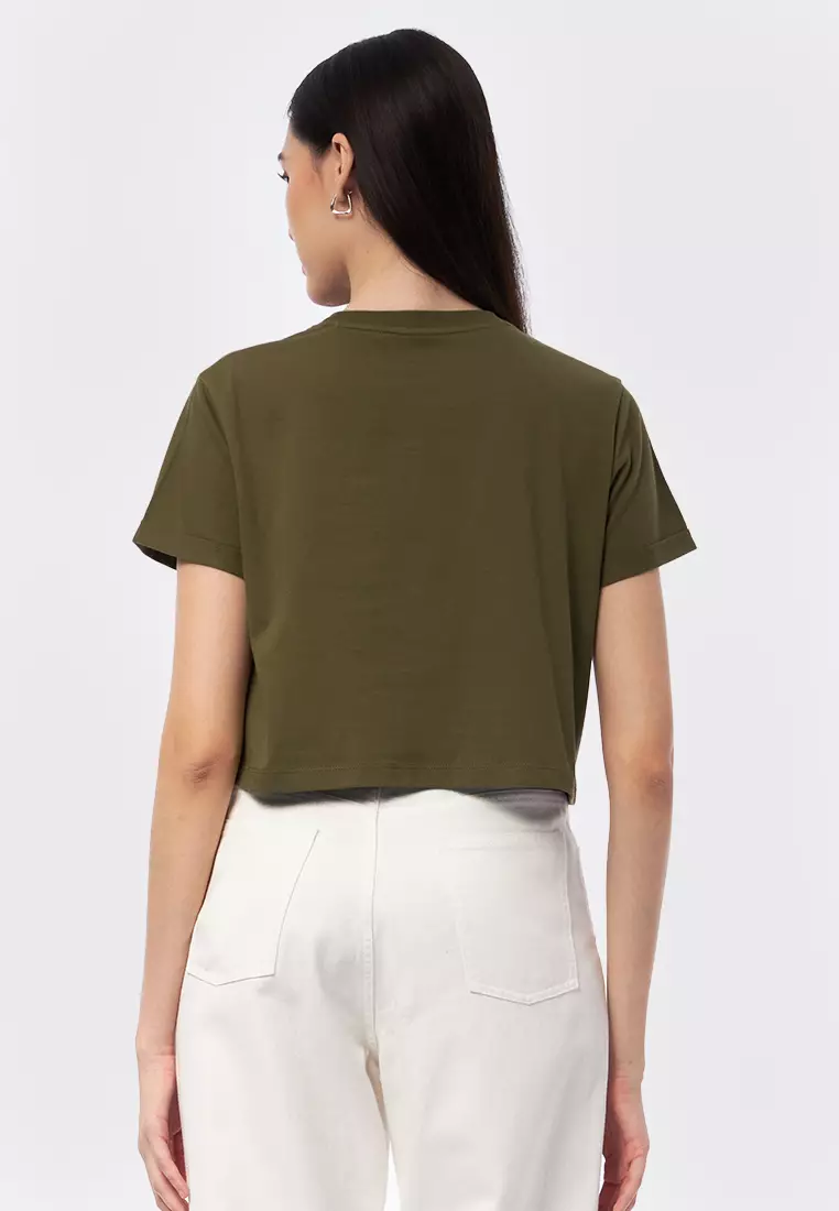 Jual Executive Basic Cropped Cotton T-Shirt Original 2025 | ZALORA ...