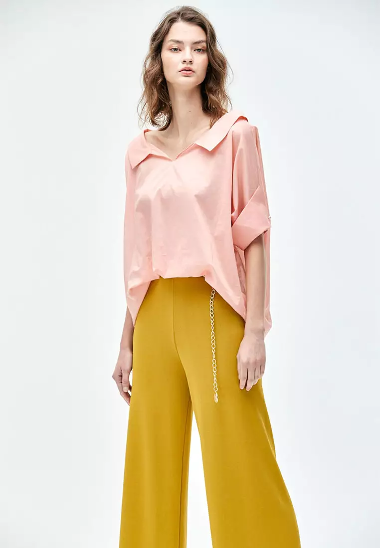 Buy iROO Basic Peach Short Sleeve Top 2025 Online | ZALORA Philippines