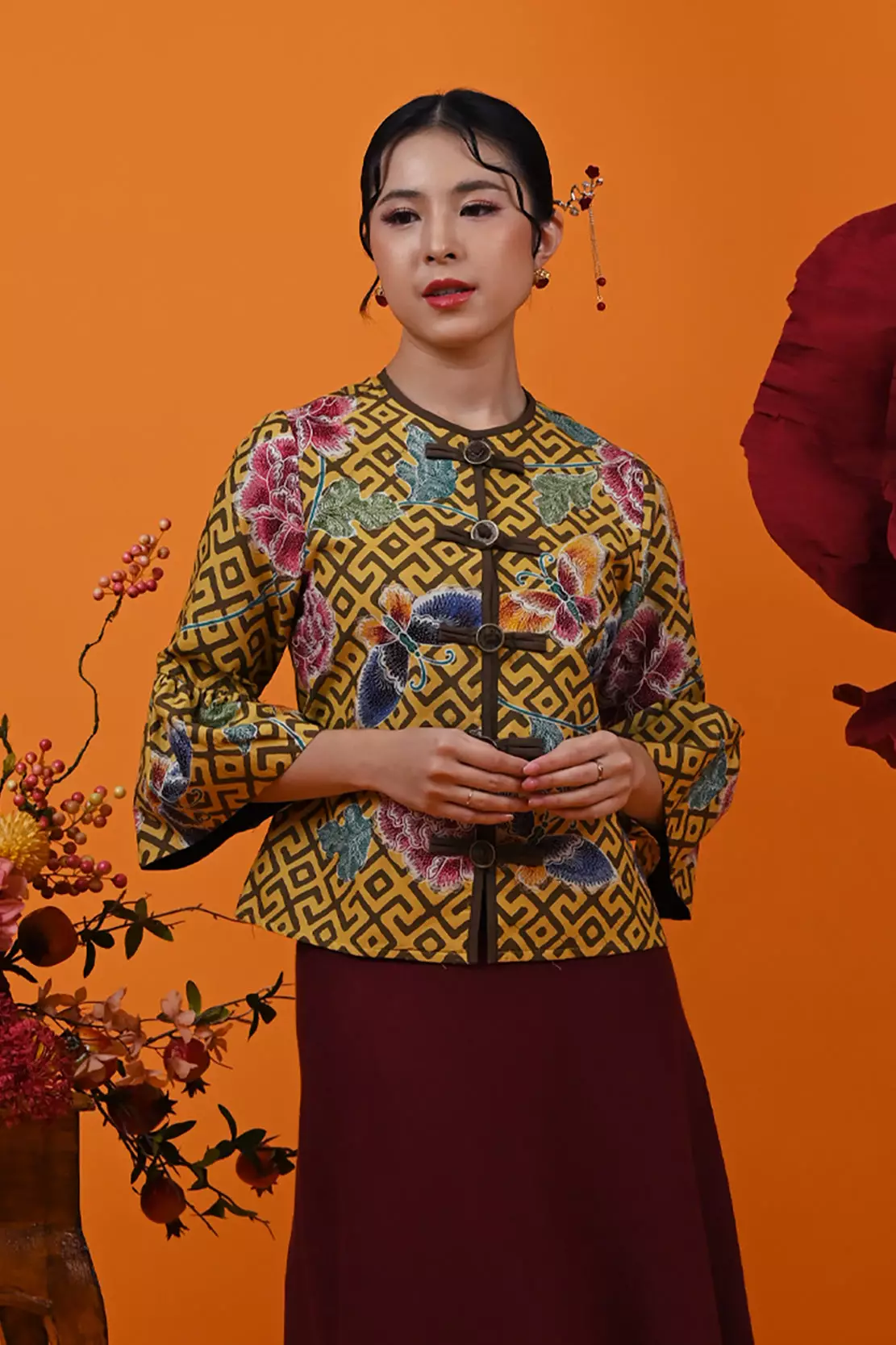 Jual Nona Rara Batik NONA RARA - Lavi Encim CNY T3659, Blouse Batik ...