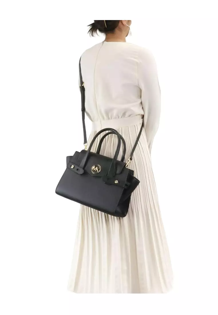 Buy MICHAEL KORS Michael Kors Carmen Medium Faux Leather Belted Satchel ...