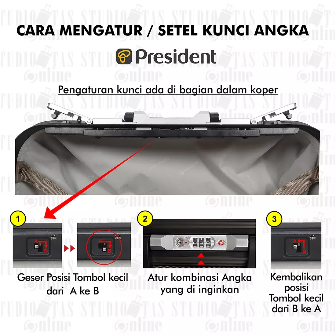 Jual President President Koper Sepeda Lipat 5287-30 inch Black-Army ...