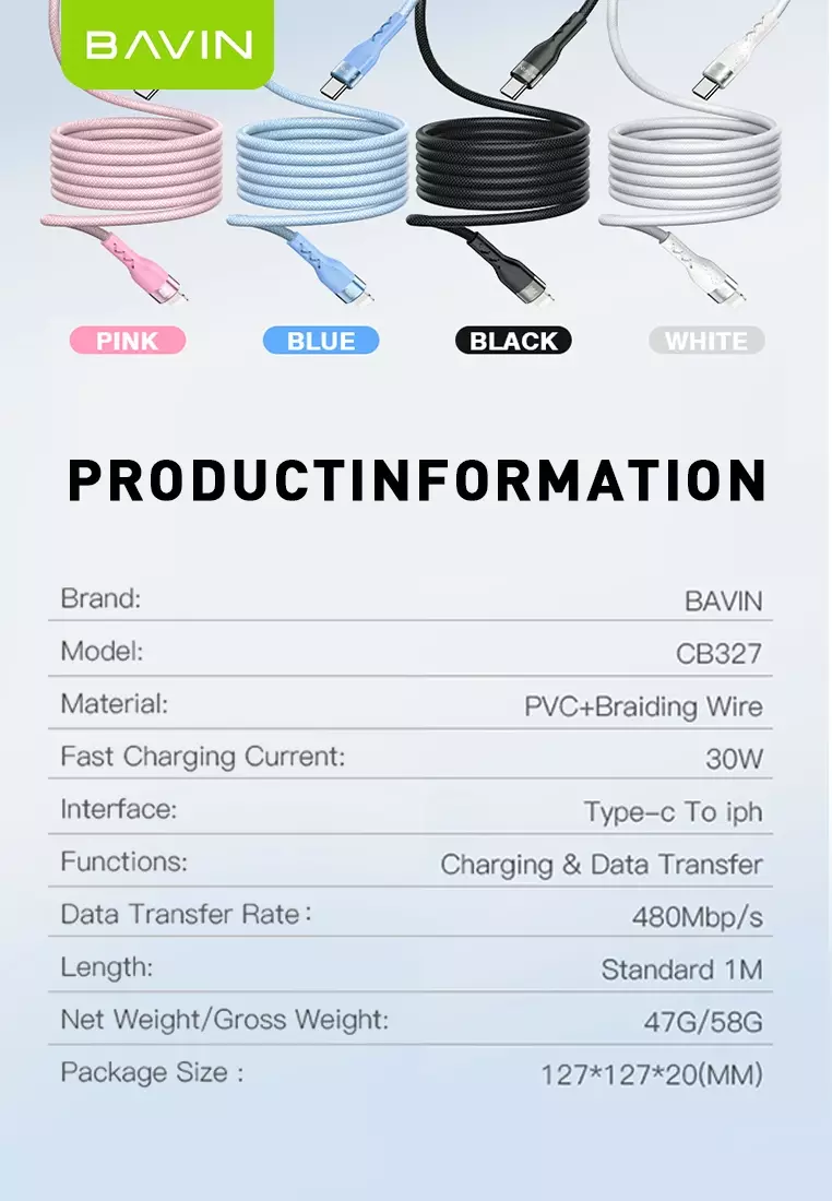 Buy BAVIN BAVIN CB327 30W PD Fast Charging Magnetic Data Cable Support ...