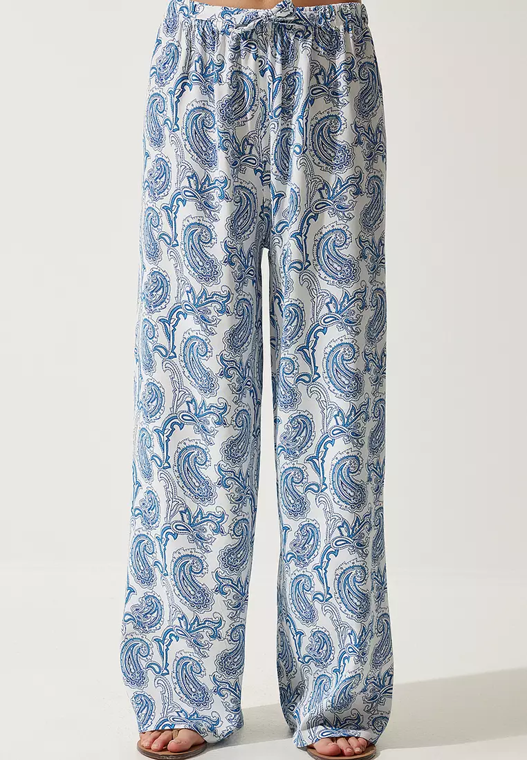 Buy Happiness Istanbul Patterned Wide Leg Pants Online | ZALORA Malaysia