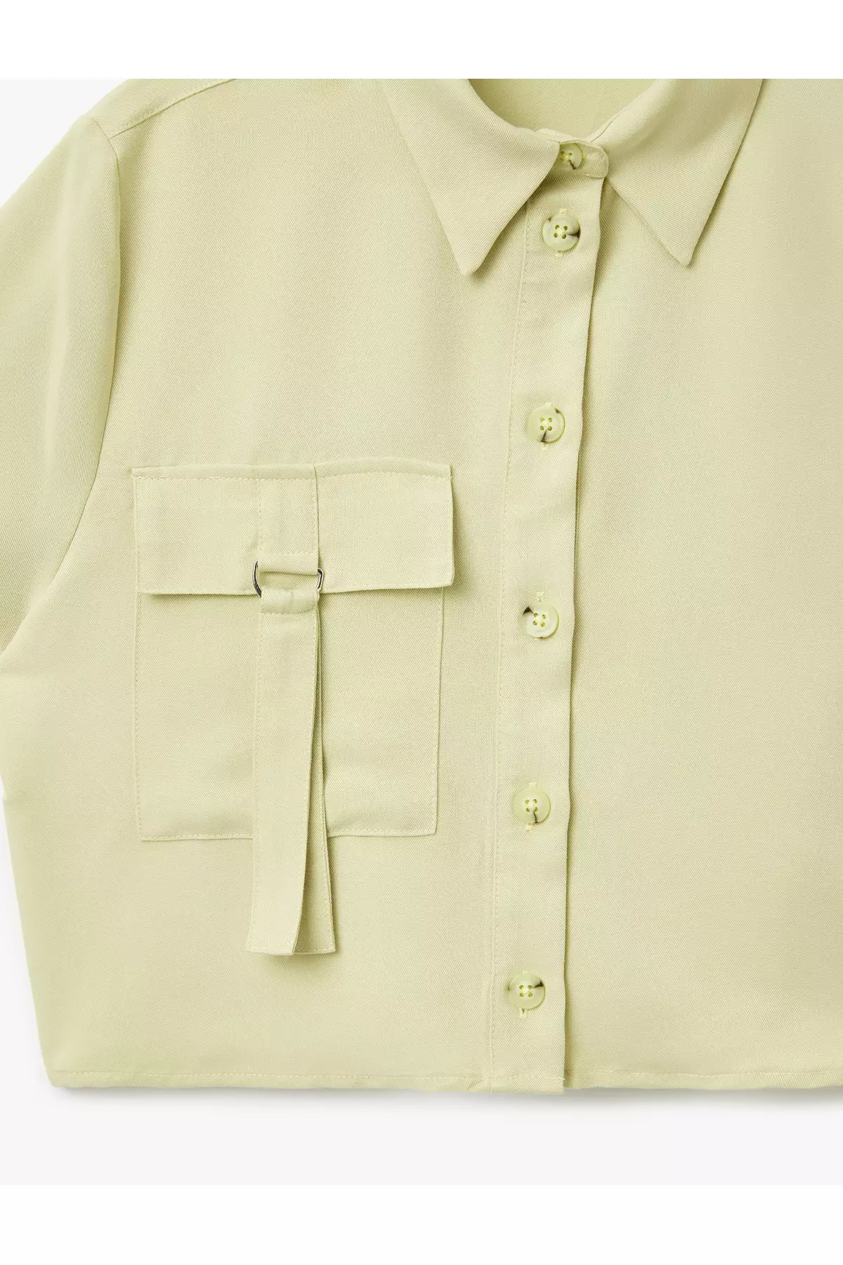 Buy KOTON Modal Fabric Short Sleeve Pocket Detail Crop Shirt 2025 ...