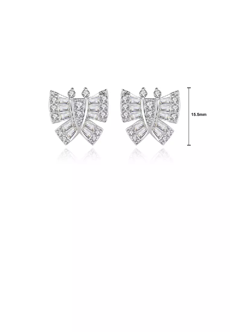Buy Mooclife Fashion Bright Butterfly Stud Earrings with cubic Zirconia - Luxurious Look 2025 ...
