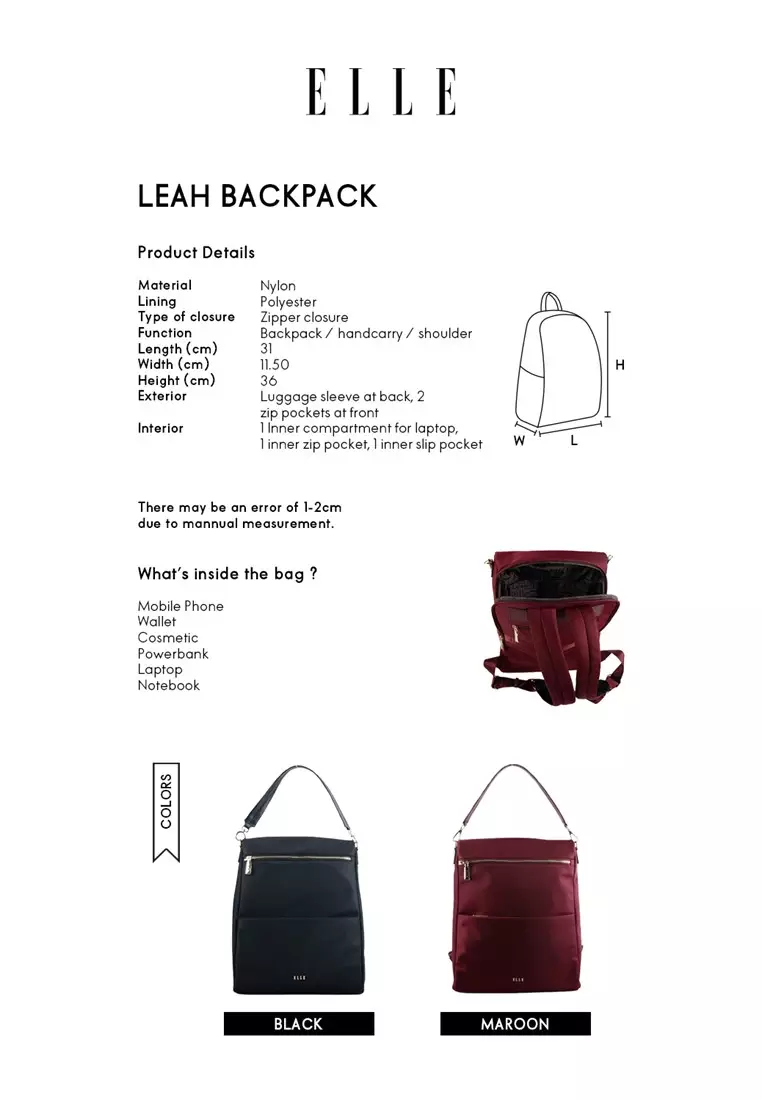 ELLE LEAH BACKPACK 2025 | Buy ELLE Online | ZALORA Hong Kong