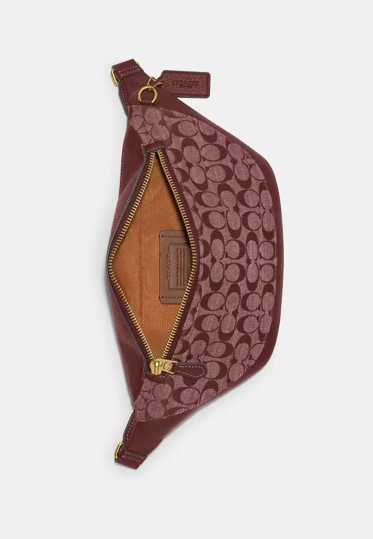 Jual COACH Coach Warren Belt Bag In Signature Chambray Wine Original ...