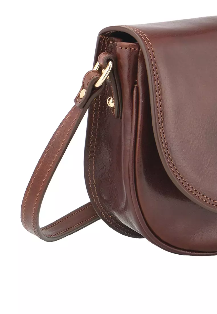 Buy Charles Berkeley Patina Italy Leather Sling Bag - 4083 - Dark Brown ...