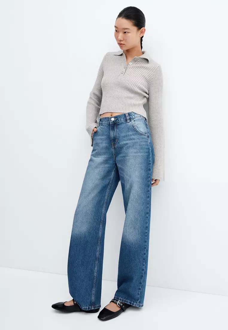 Jual Mango Low Waist Wide Leg Jeans Original 2023 | ZALORA Indonesia