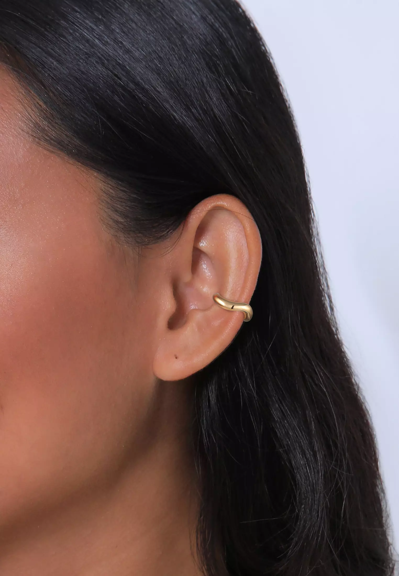 Buy ELLI GERMANY Earrings Single Earcuff Wave Design Gold Plated Online | ZALORA Malaysia