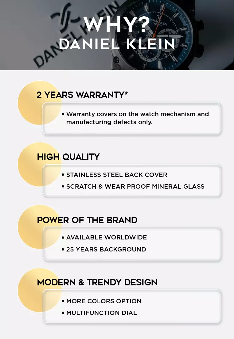 Buy Daniel Klein Exclusive Men's Chronograph Watch Brown Genuine Leather DK.1.14003-5 2025 ...