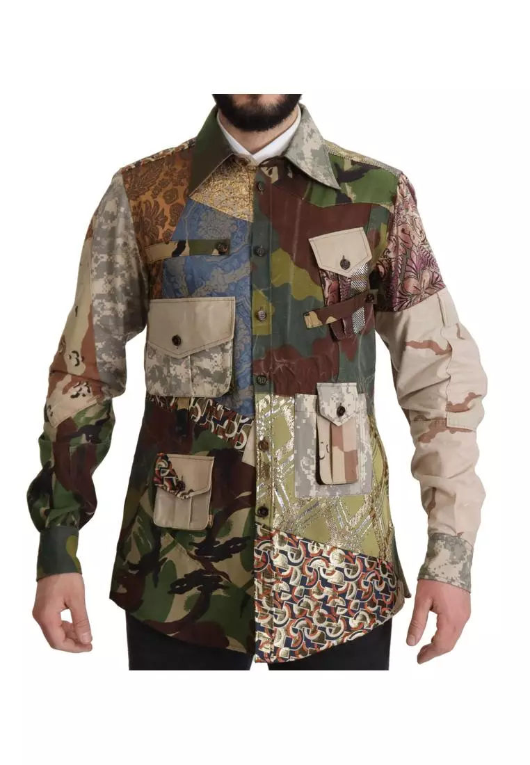 Buy Dolce & Gabbana Dolce & Gabbana Patchwork Button Down Shirt Online | ZALORA Malaysia