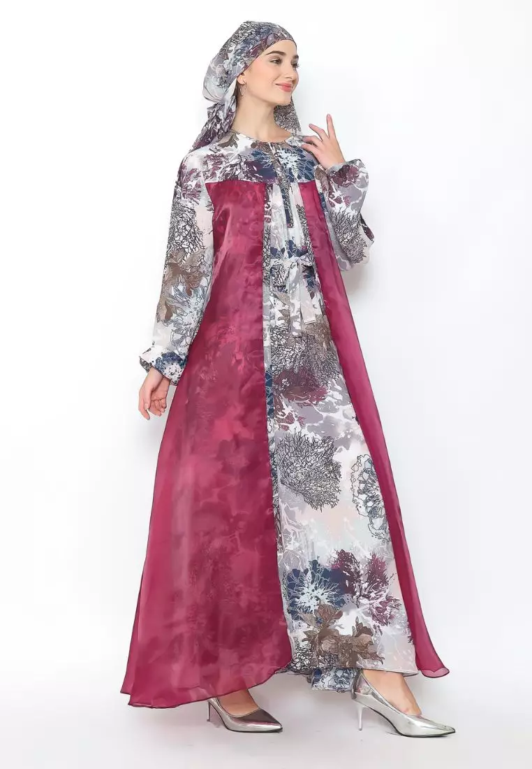 Jual RINJANIE BATIK Rinjanie Batik X Senorita - Gamis Rosslen Maroon ...